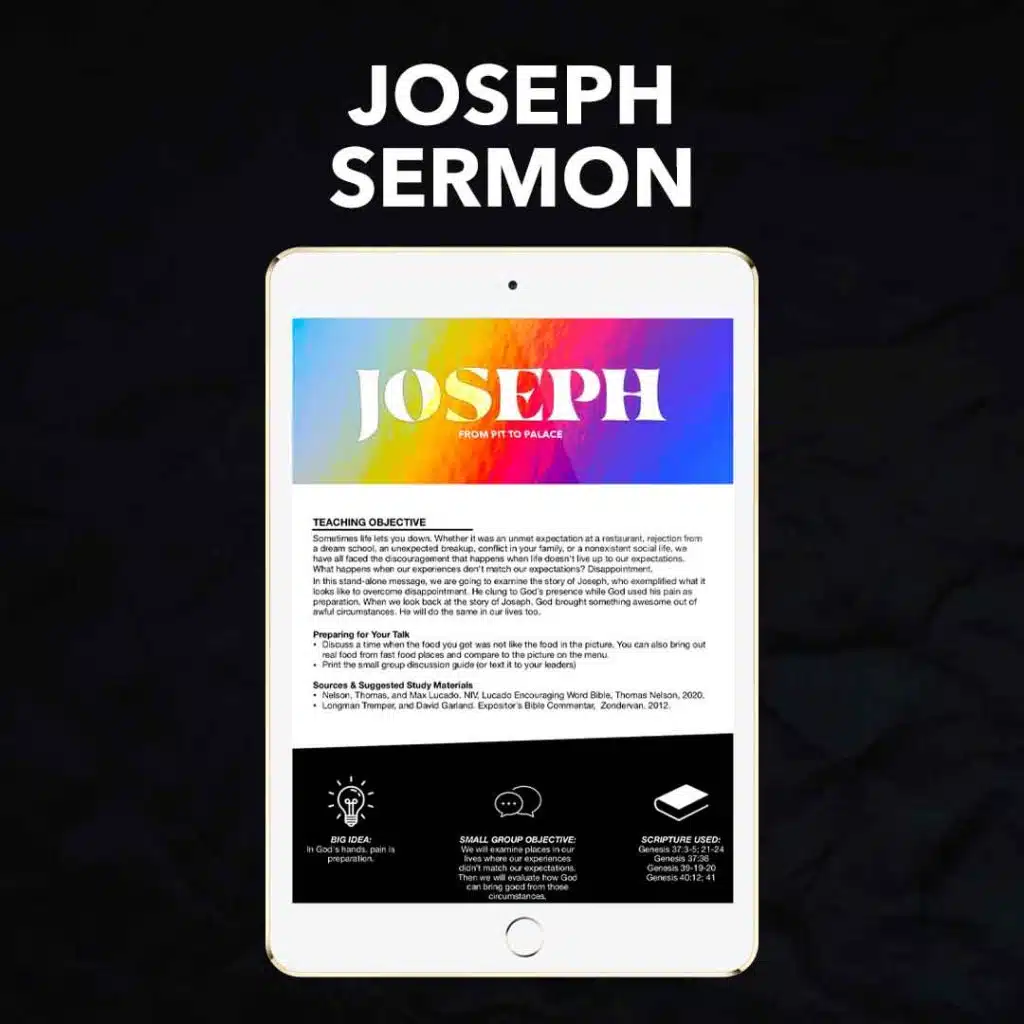 Free Youth Series on Joseph - For Ministry Resources
